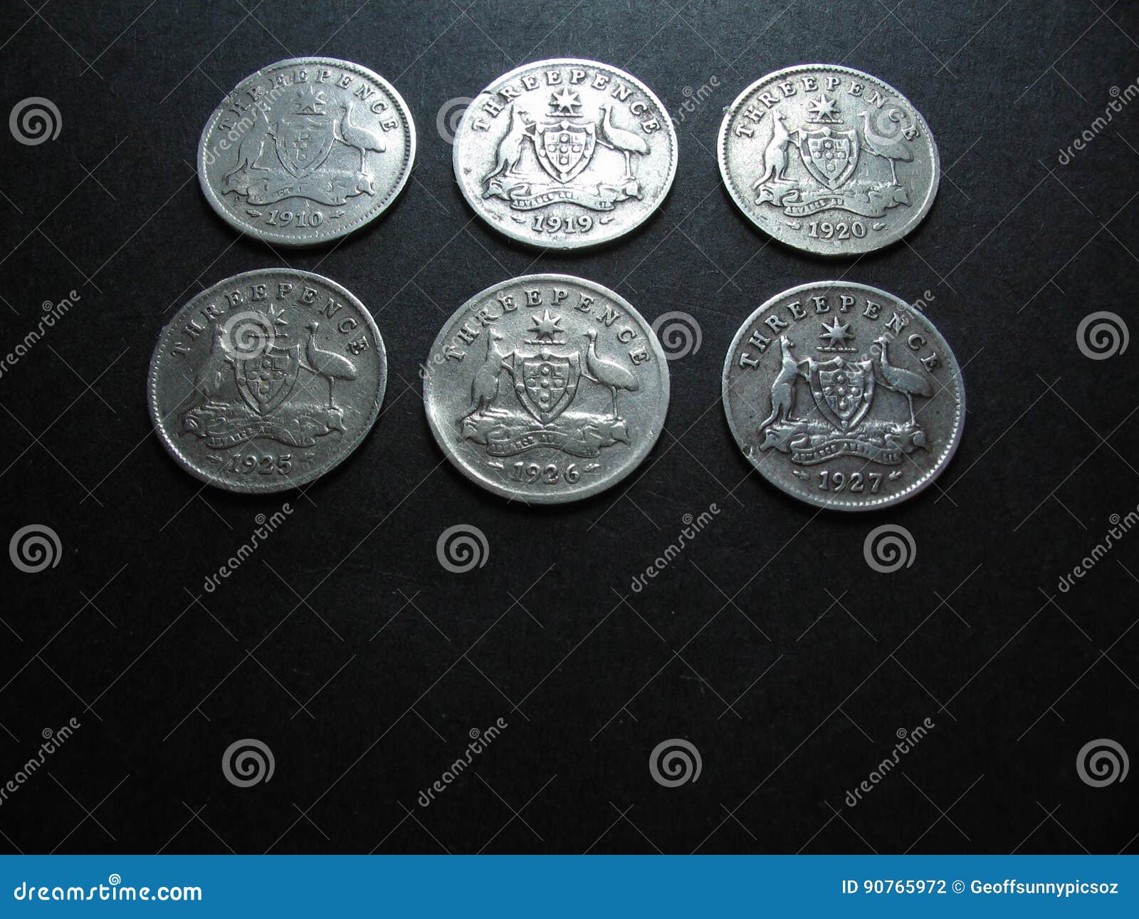 Vintage Australian Silver Coins. Stock Photo - Image of australia ...
