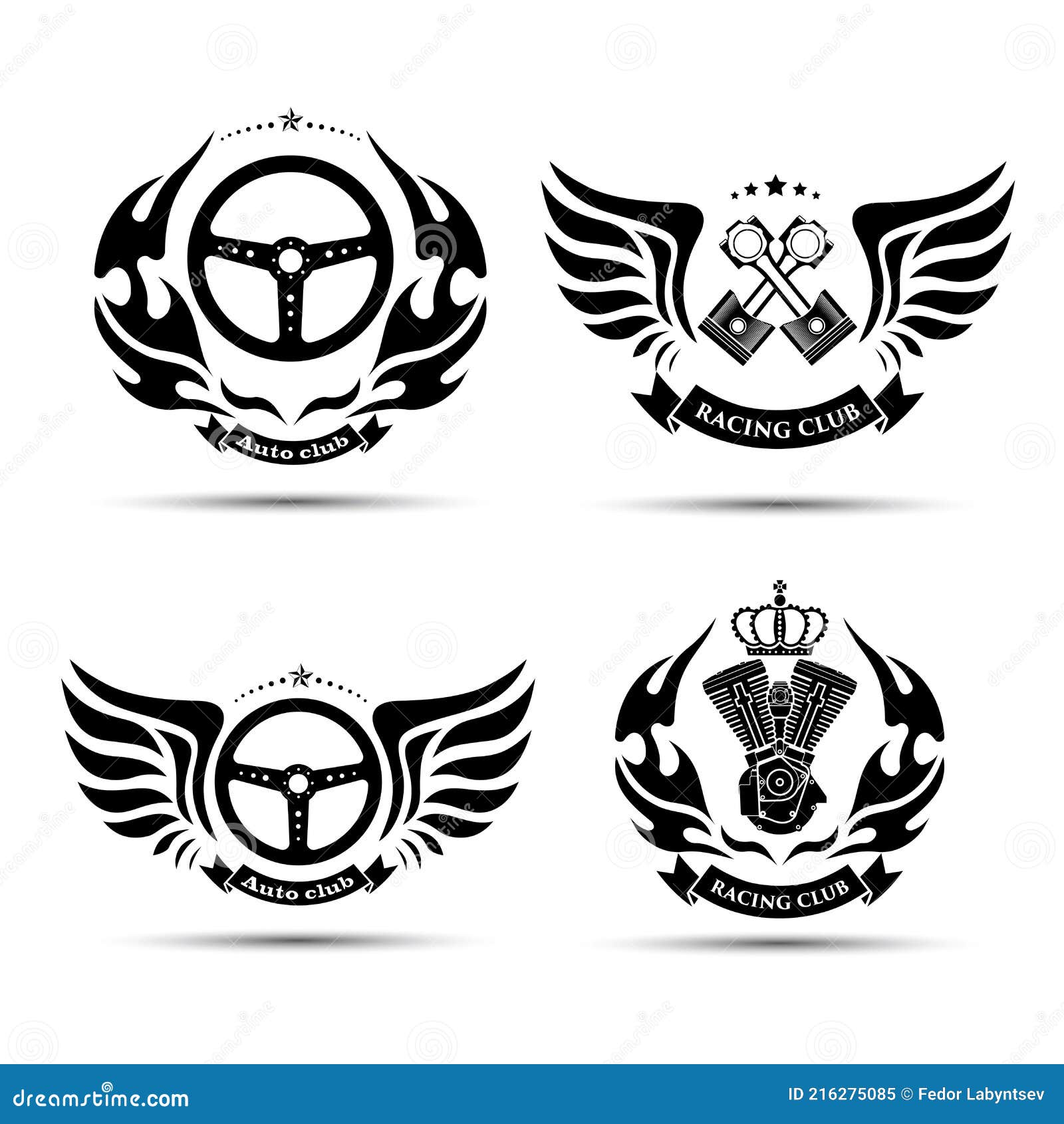 Vintage Auto Club Symbol Vector Illustration Stock Vector ...