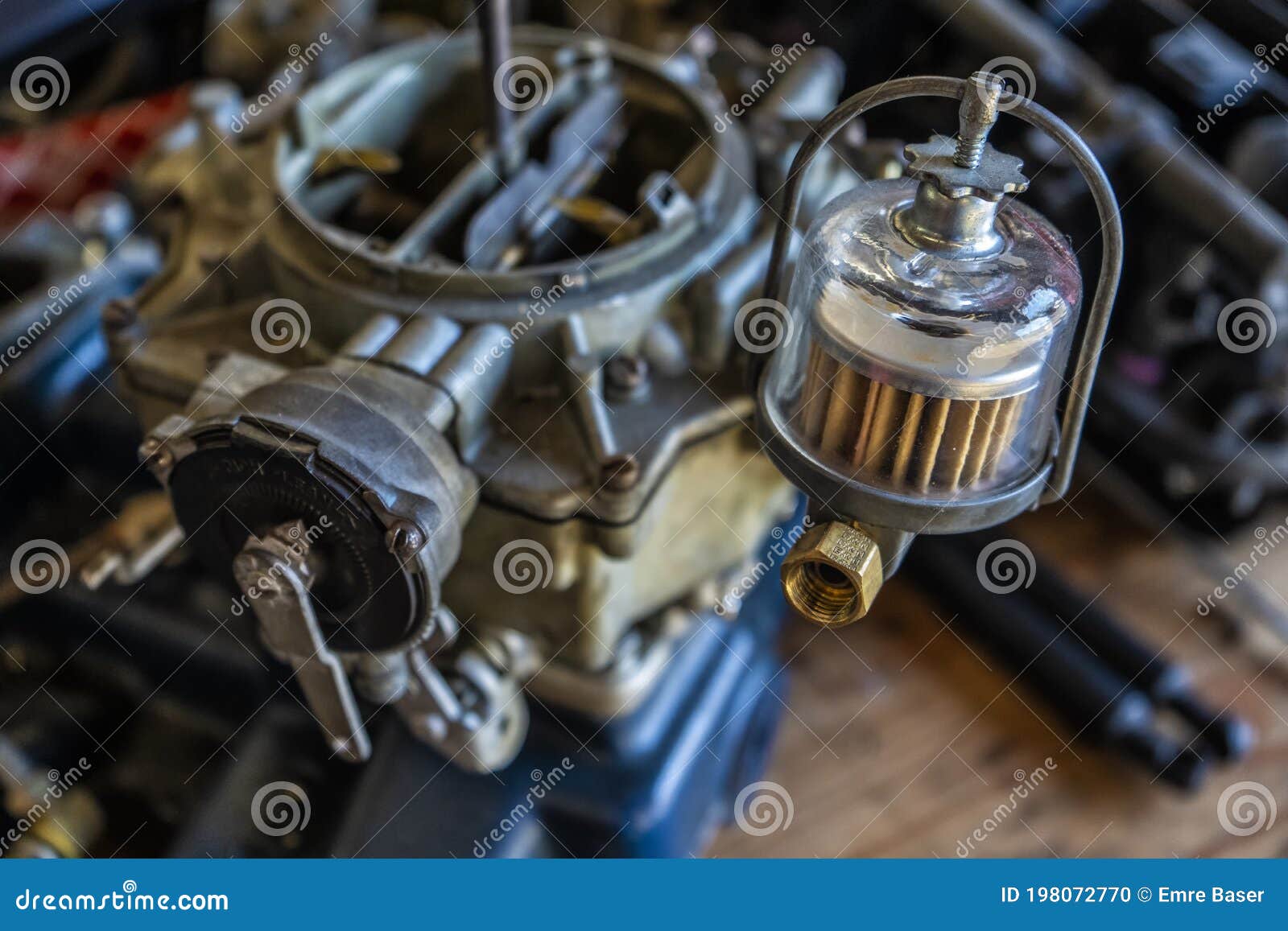 The Carburetor Of The Vintage Motorcycle Stock Photo | CartoonDealer ...