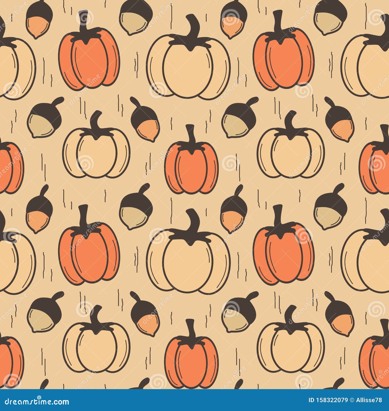 Vintage Autumn Fall Seamless Vector Pattern Background Illustration ...