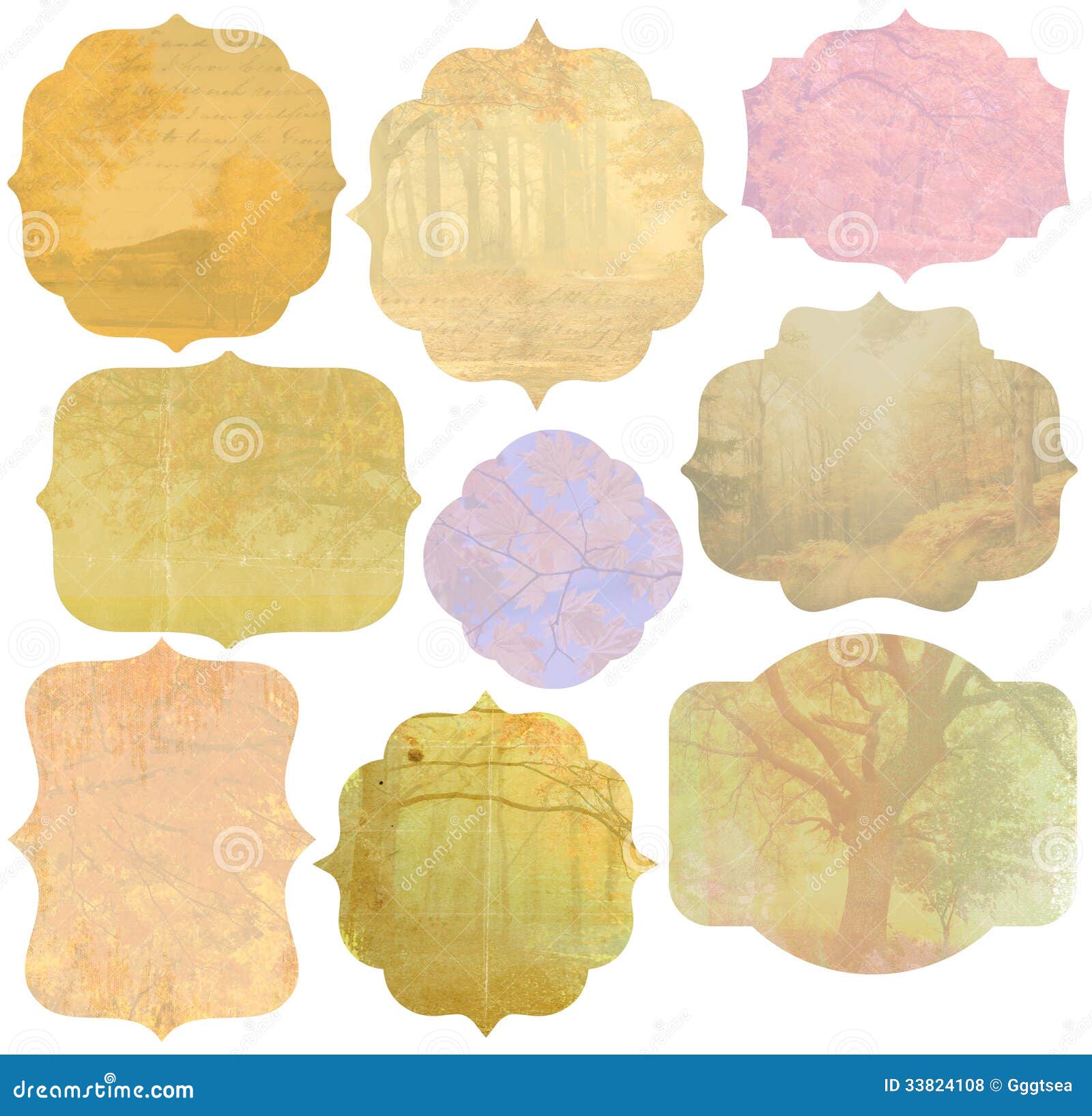 Vintage autumn labels stock illustration. Illustration of letters ...