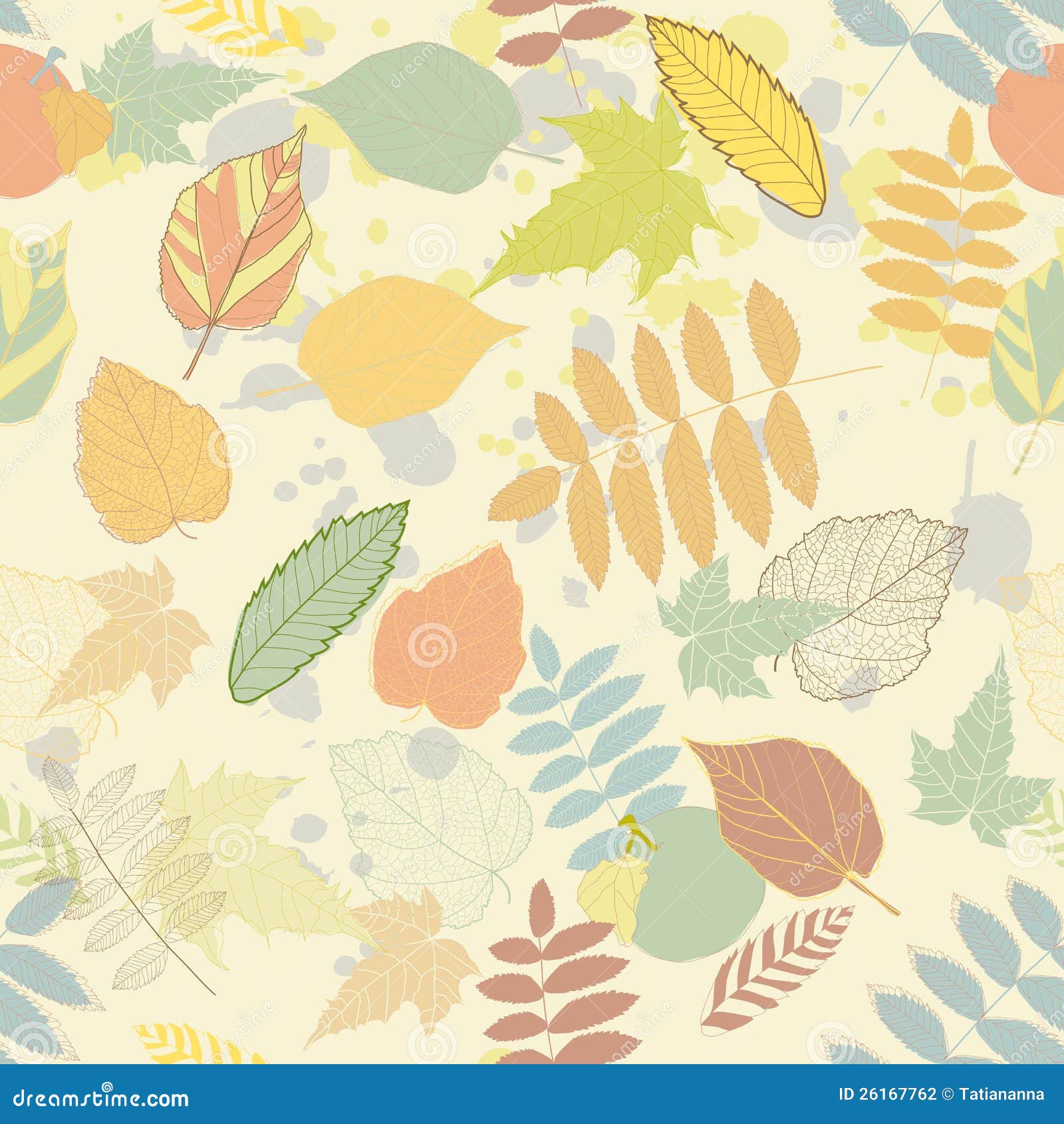 Vintage Autumn Seamless Pattern Vector Stock Vector - Illustration of ...