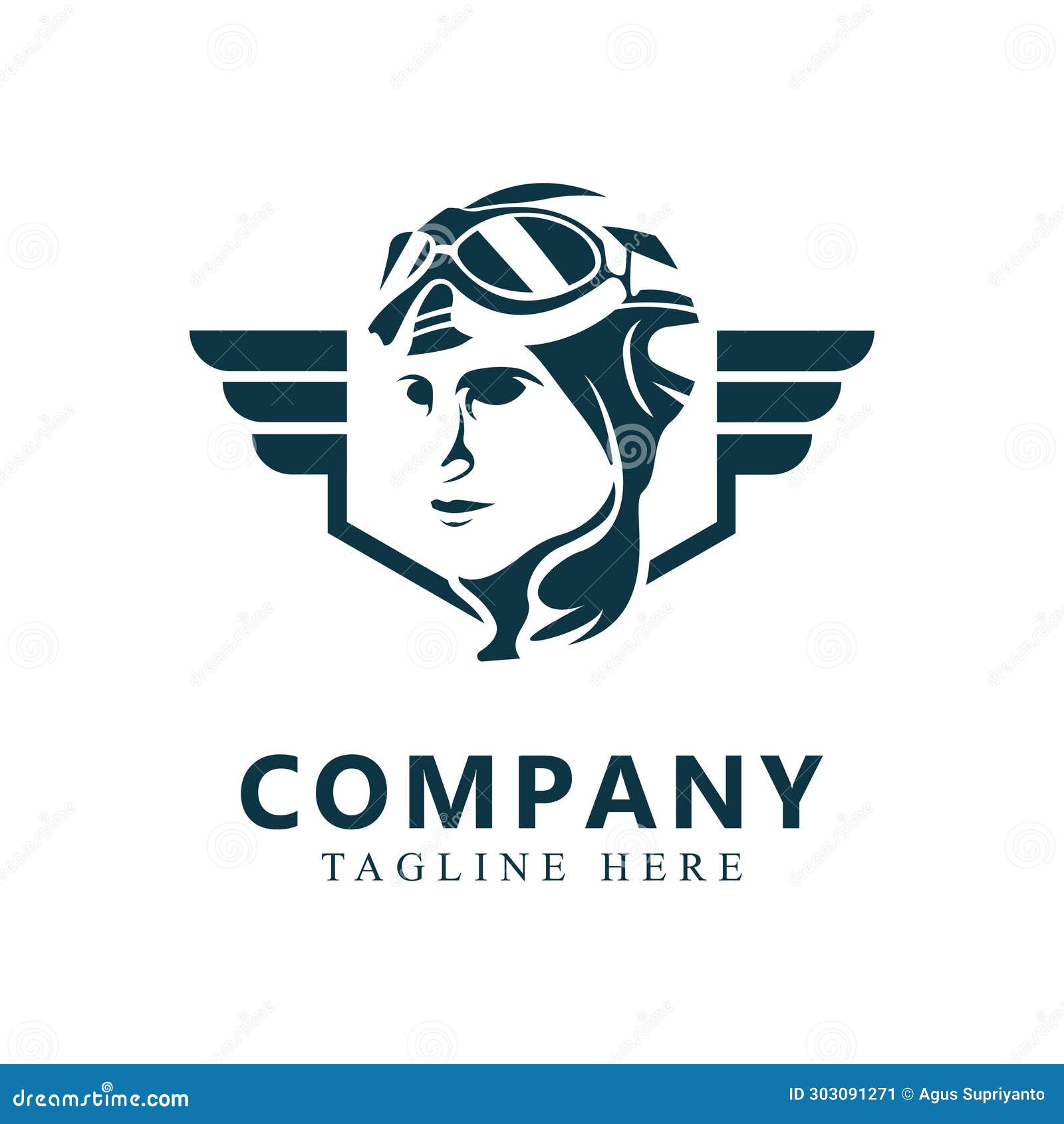 Vintage Aviator on Logo Badge Design Stock Vector - Illustration of ...