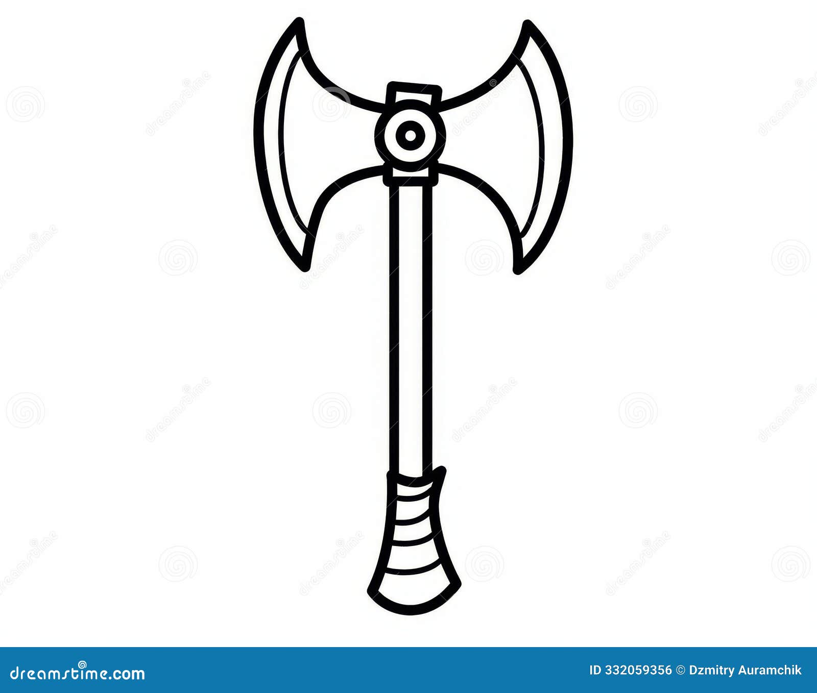 Vintage Axe Line Art Modern Illustration. Editable Stroke Stock ...