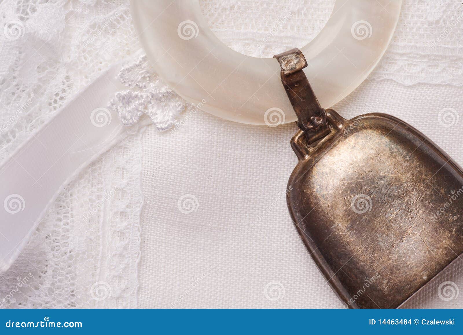 Vintage baby rattle stock photo. Image of macro, lace - 14463484