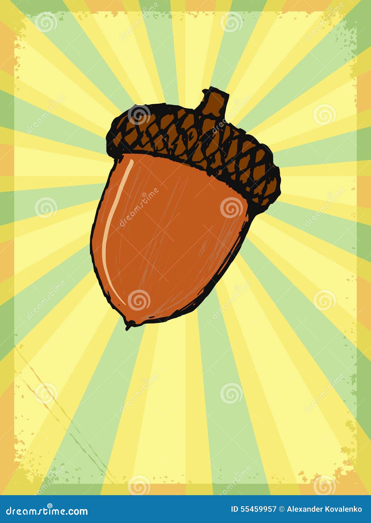 Vintage Background with Acorn Stock Illustration - Illustration of ...