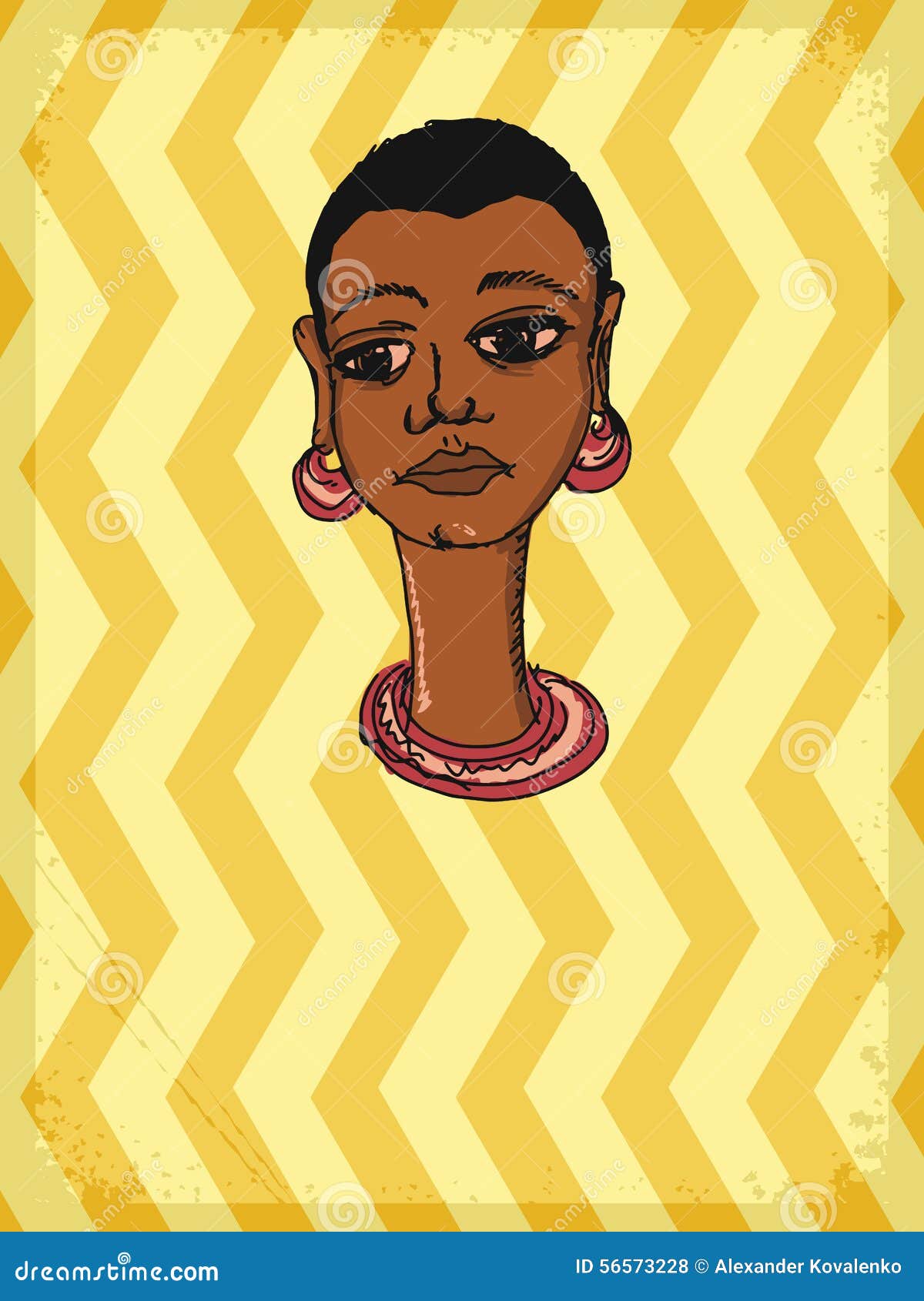 Vintage Background with African Motive Stock Illustration ...