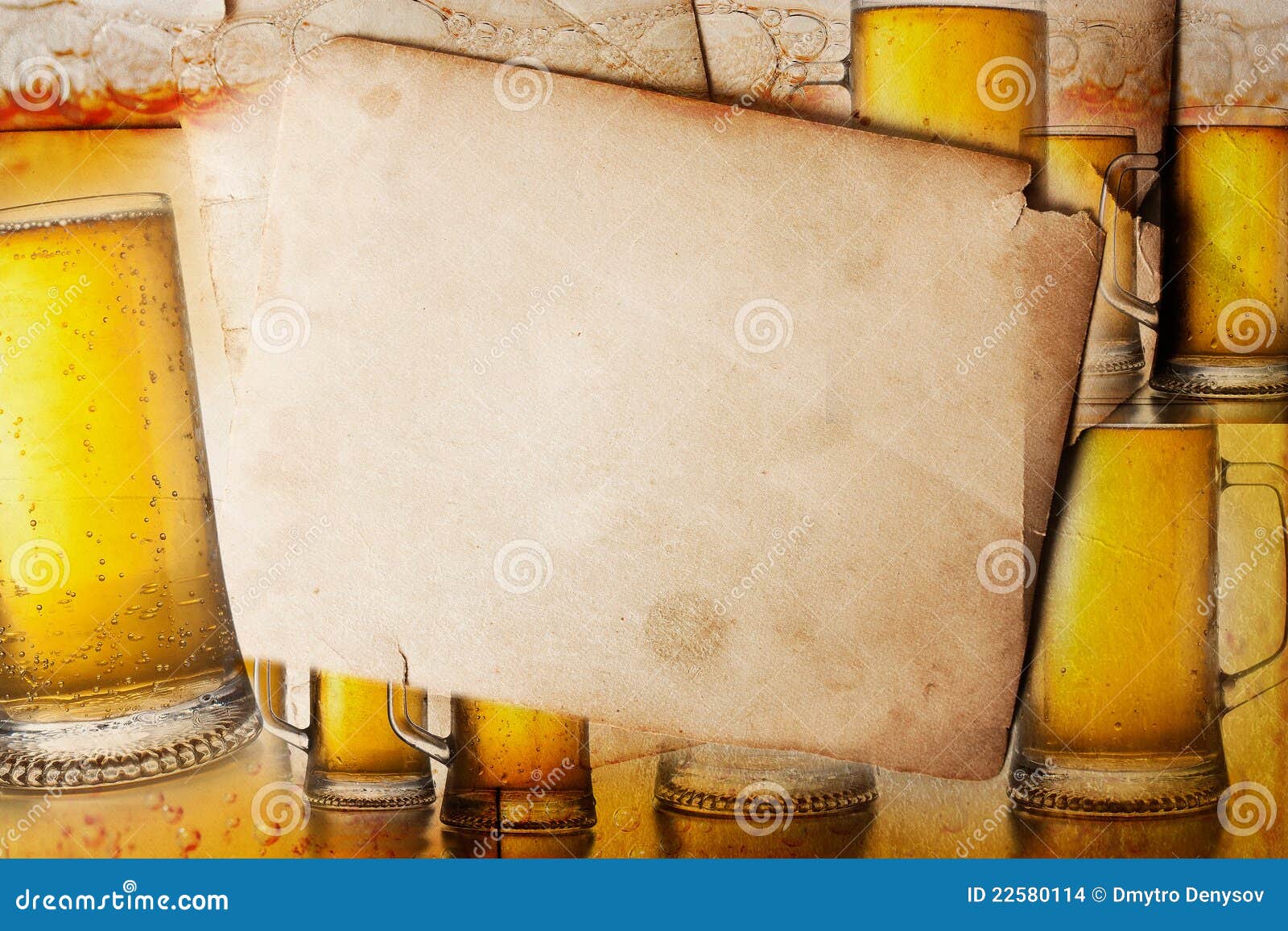 Vintage Background with Beer Stock Photo - Image of backdrop, retro ...