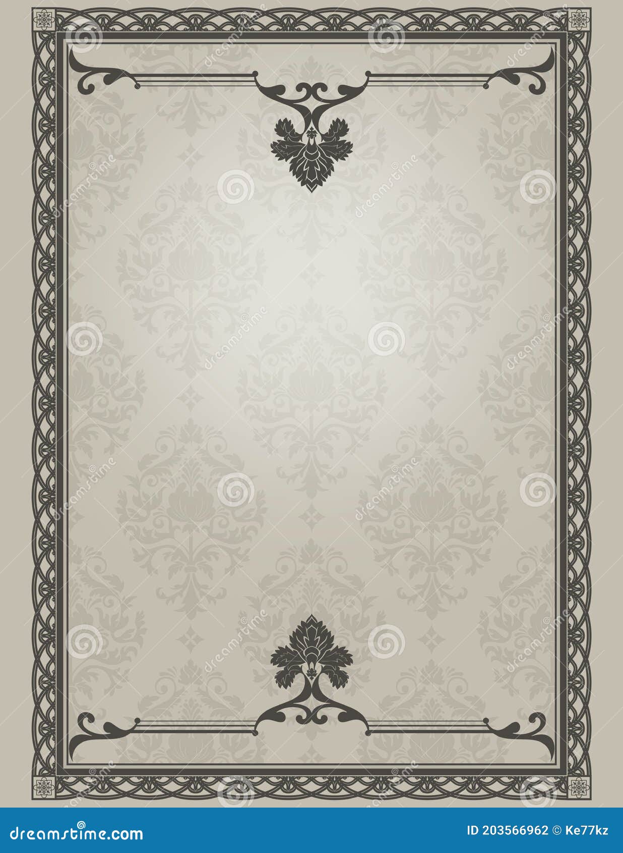 Vintage Background with Decorative Border Stock Illustration ...