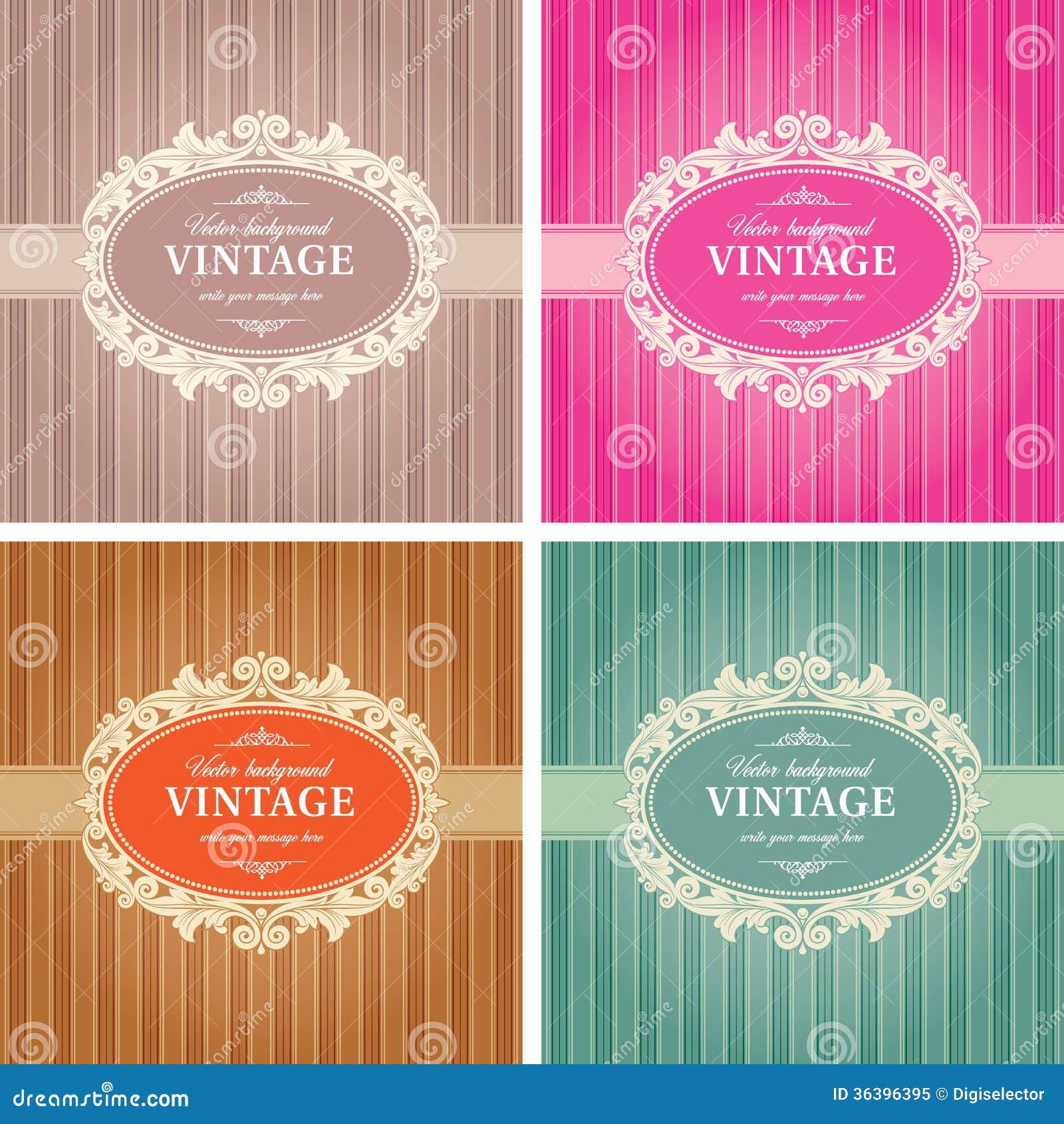 Vintage Background Frame Template Stock Vector - Illustration of ...
