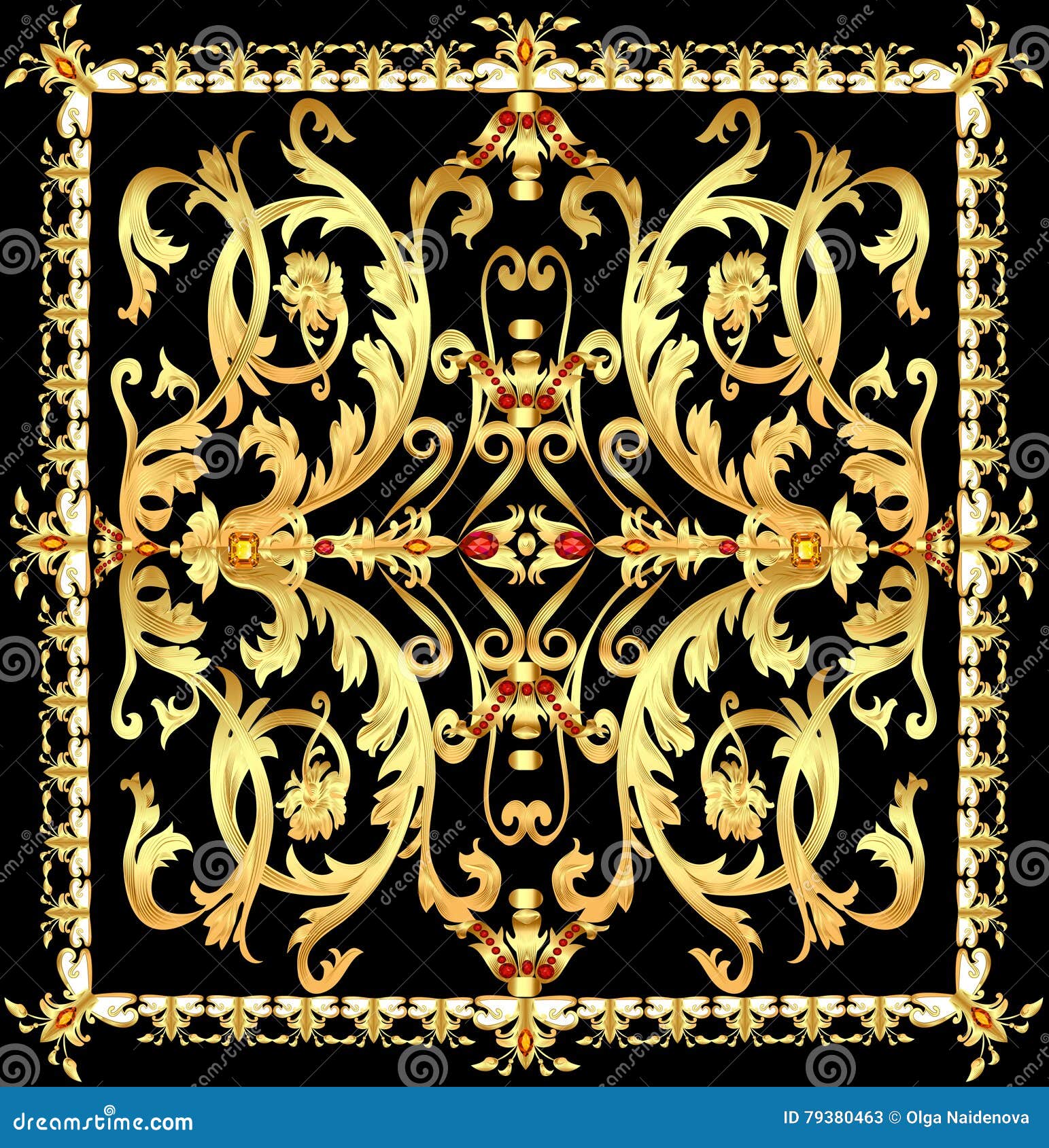 Vintage Background with Gold Pattern and Precious Stock Vector ...