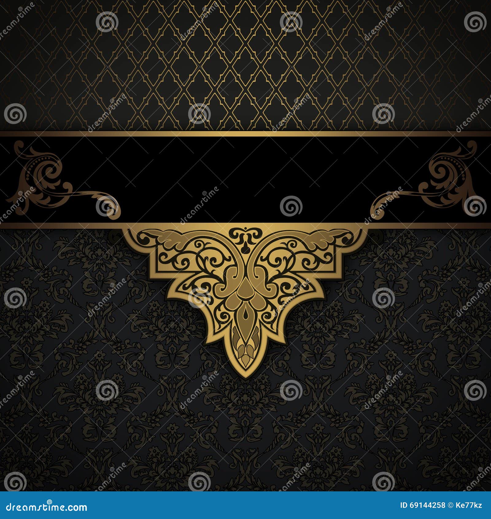 Vintage Background with Gold Patterns. Stock Illustration ...