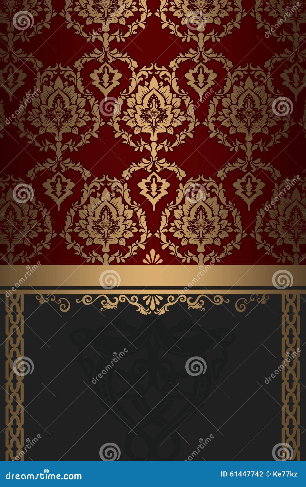 Vintage Background with Gold Patterns. Stock Illustration ...