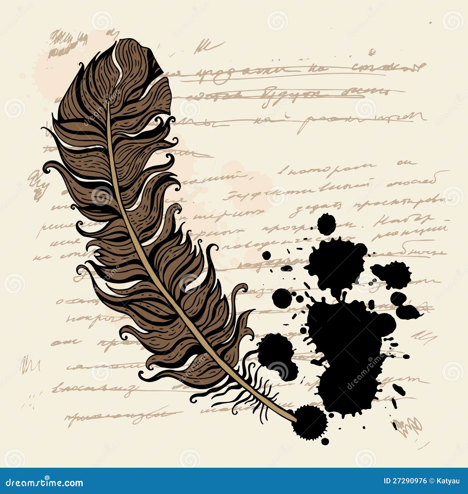 Vintage Background Ink Text. Stock Vector - Illustration of design ...