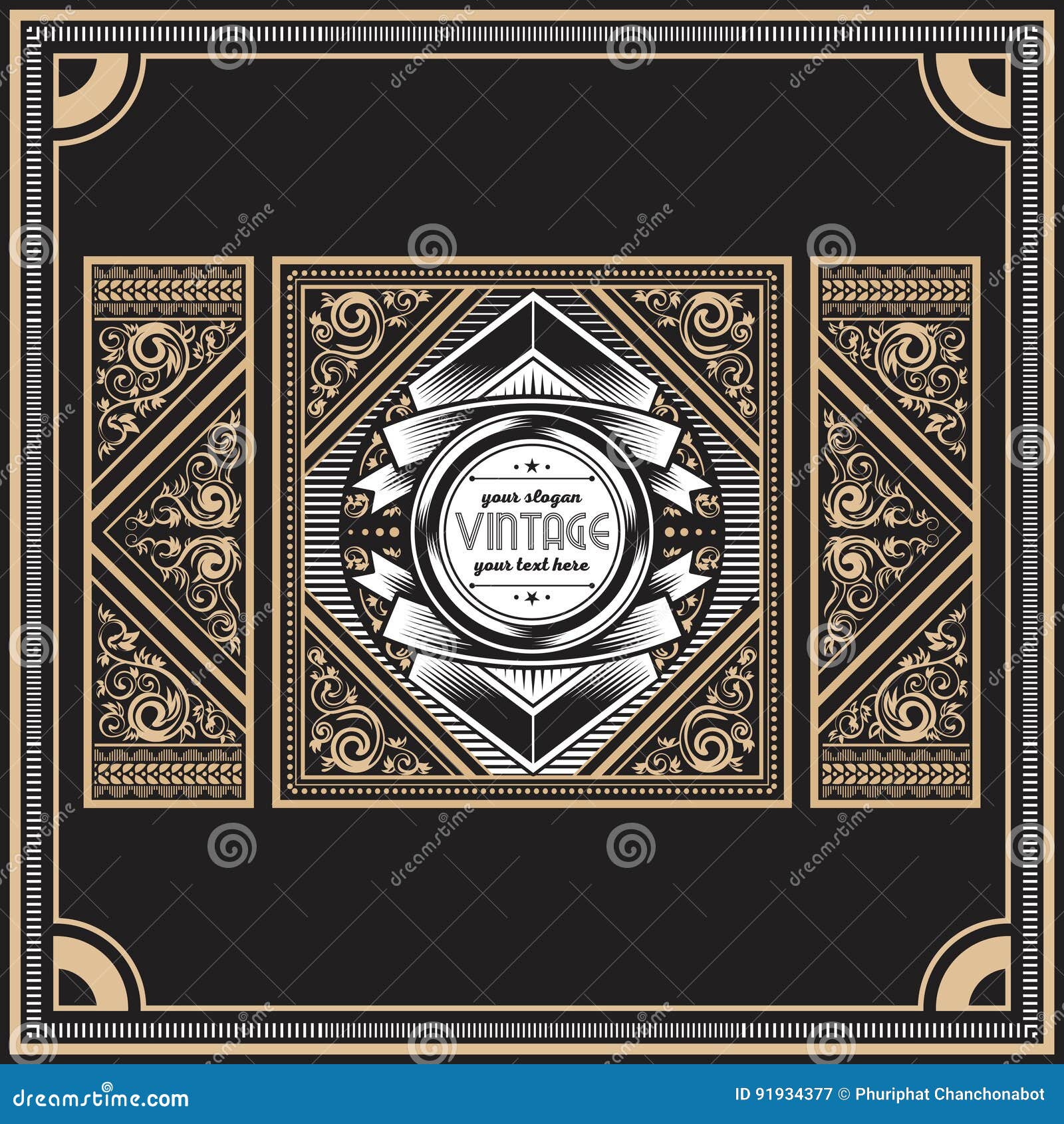 Vintage Background Label Style Design Template Stock Vector ...