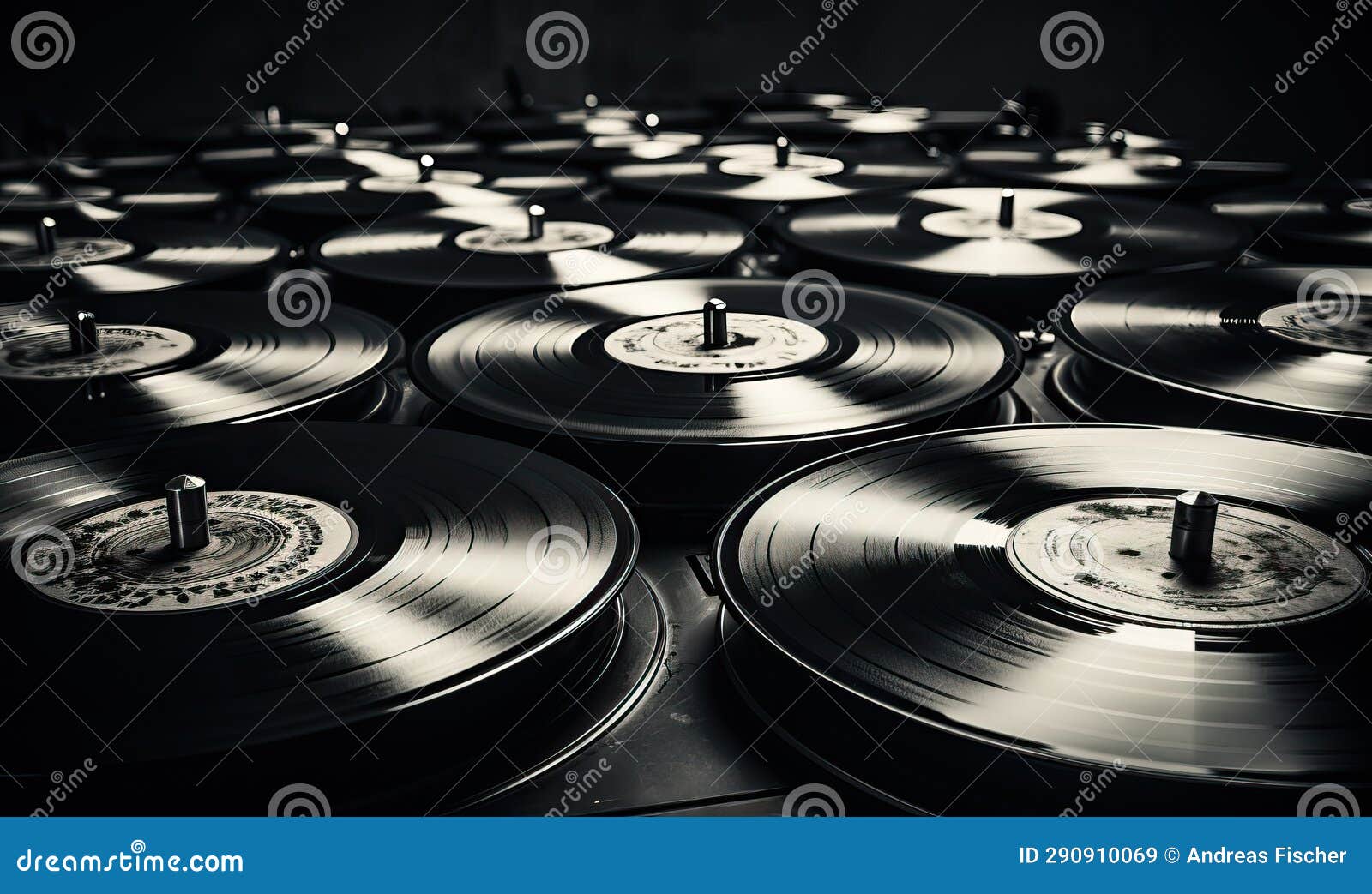 Vintage Background Made from Black Vinyl Records. Stock Image - Image ...