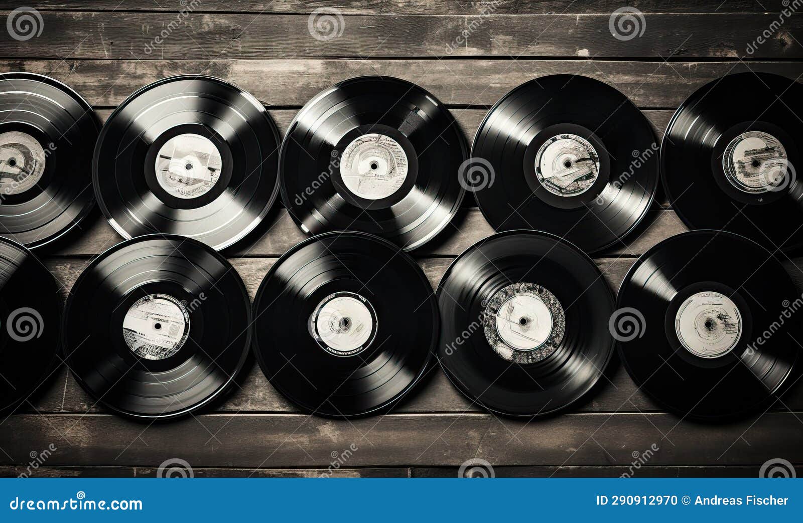 Vintage Background Made from Black Vinyl Records. Stock Photo - Image ...
