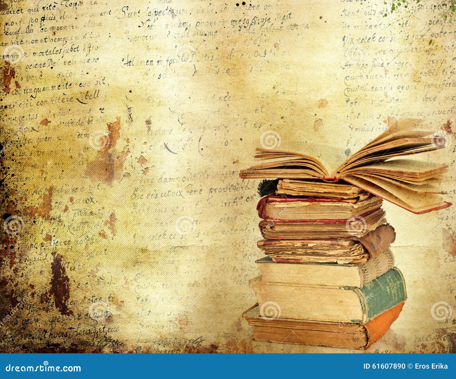 Vintage Background with Old Books Stock Photo - Image of text, paper ...