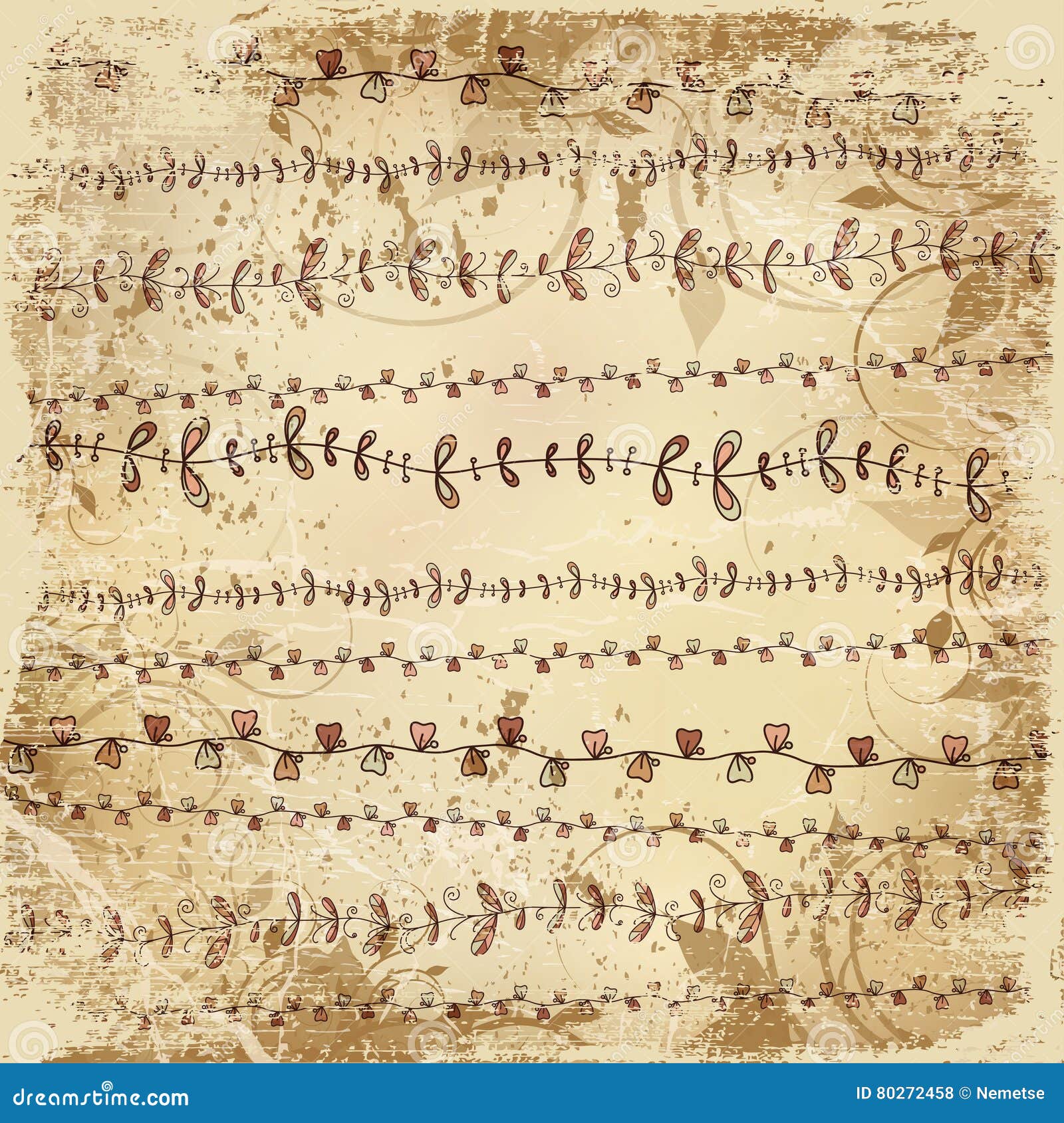 Vintage Background Old Paper with a Flower Pattern Stock Vector ...