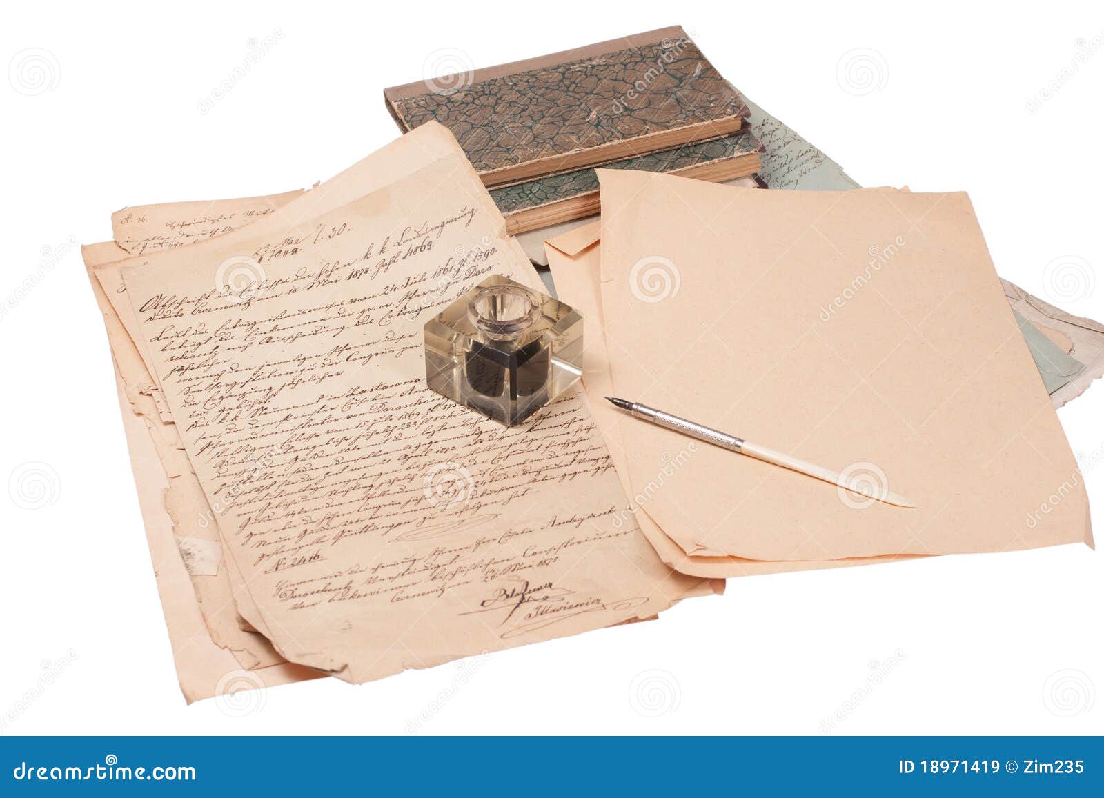 Vintage Background with Old Paper, Old Ink Pen Stock Image - Image of ...
