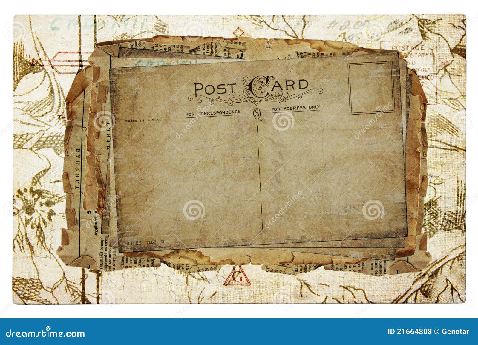 Vintage Background from Old Post Cards Stock Photo - Image of ...