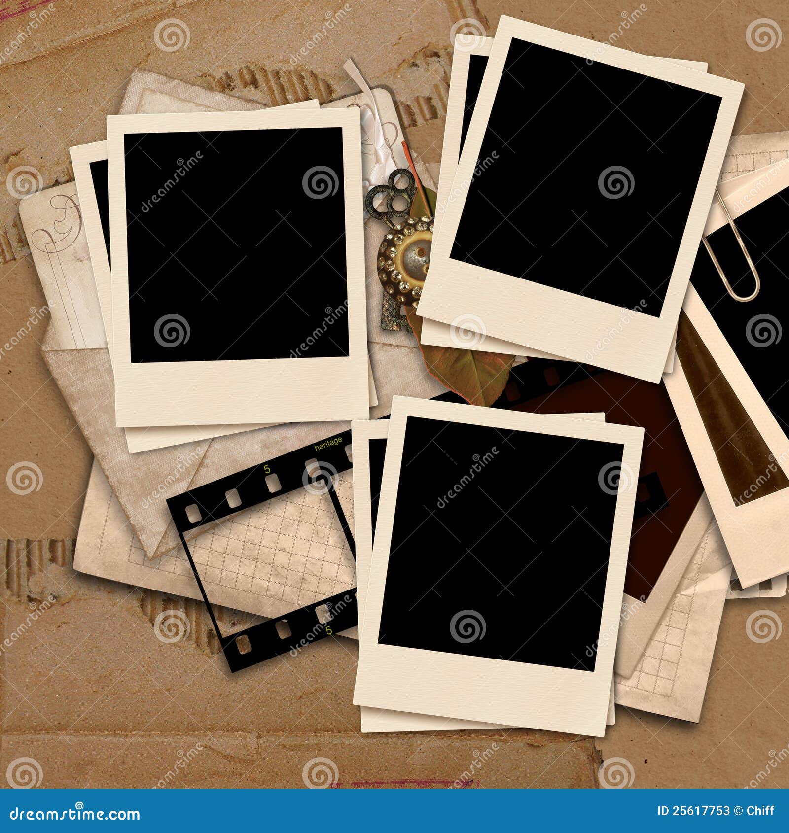 Vintage Background with Polaroid Frames Stock Illustration ...
