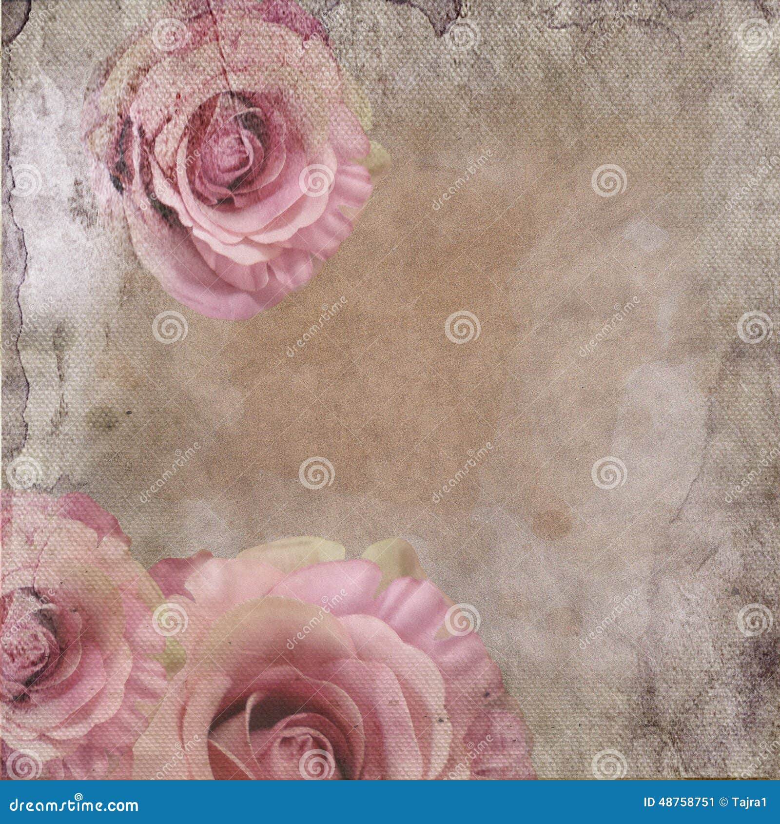 Vintage Background with Roses Stock Image - Image of happy, grunge ...