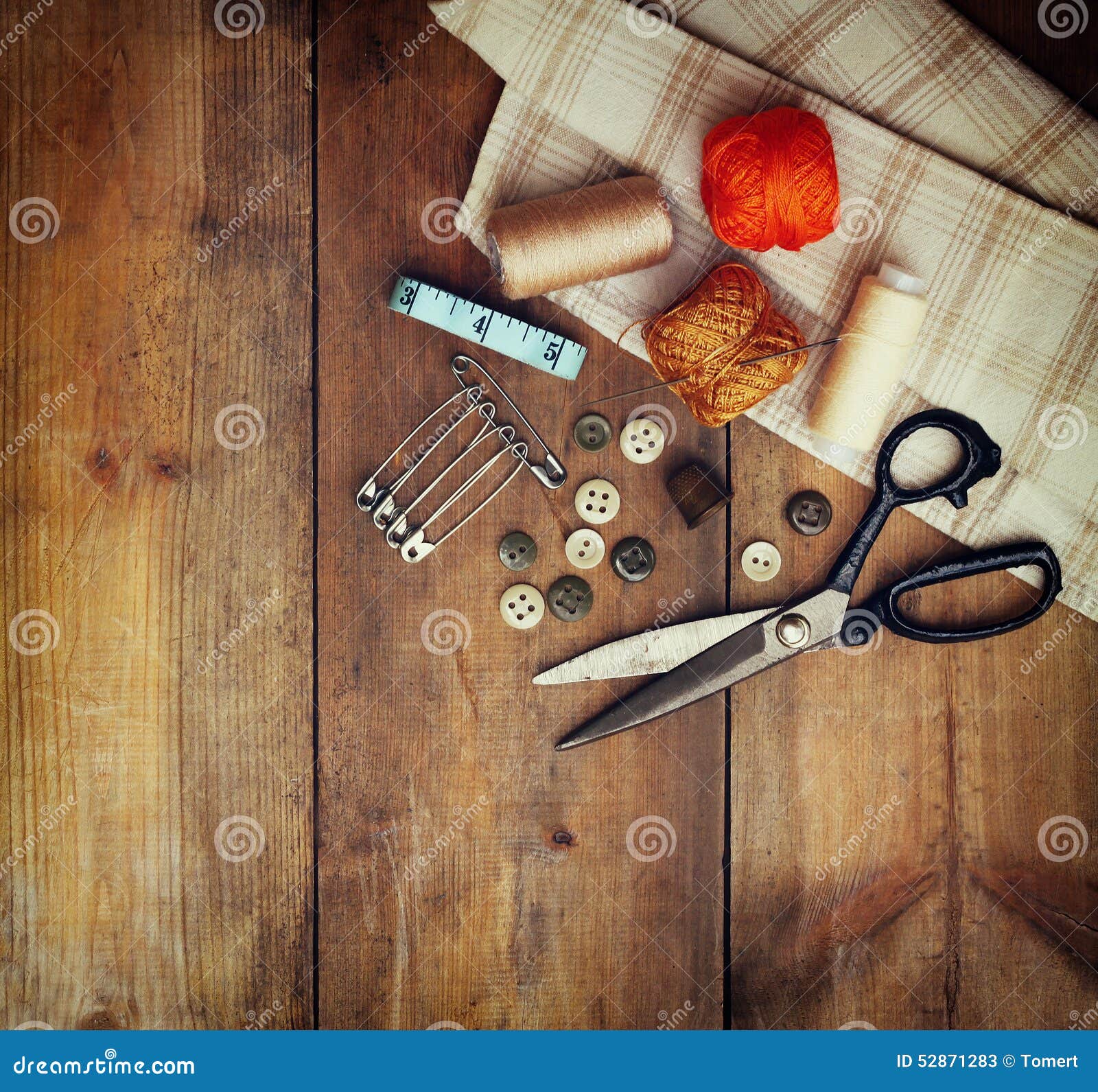 Background With Sewing And Knitting Tools Stock Image | CartoonDealer ...