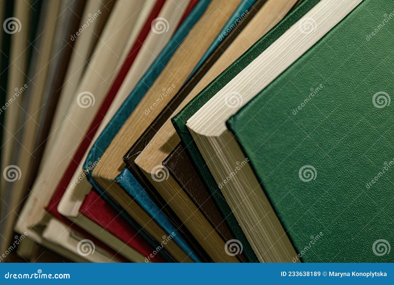 Stack of Old Books with Leather Covers. Vintage Background Stock Image ...