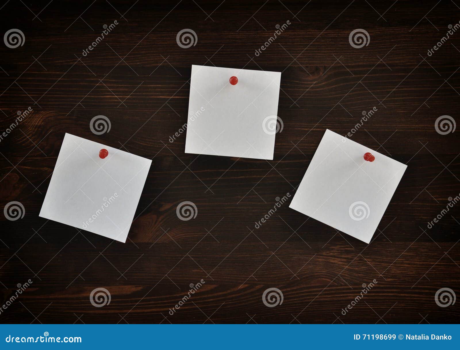 Vintage Background Wood with Blank Notes Stock Image - Image of office ...