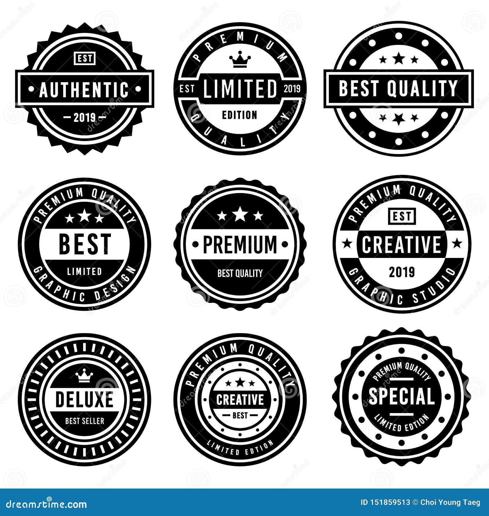 Vintage Badge & Label & Stamp Set - Vector Stock Vector - Illustration ...