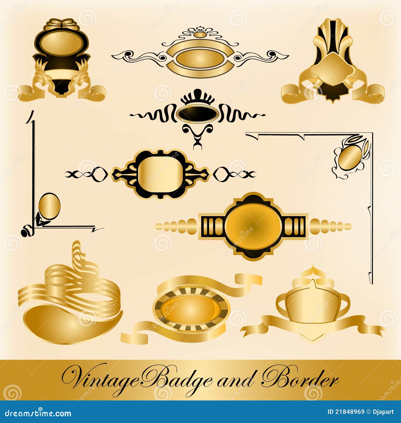 Vintage badge and border stock vector. Illustration of elegance - 21848969