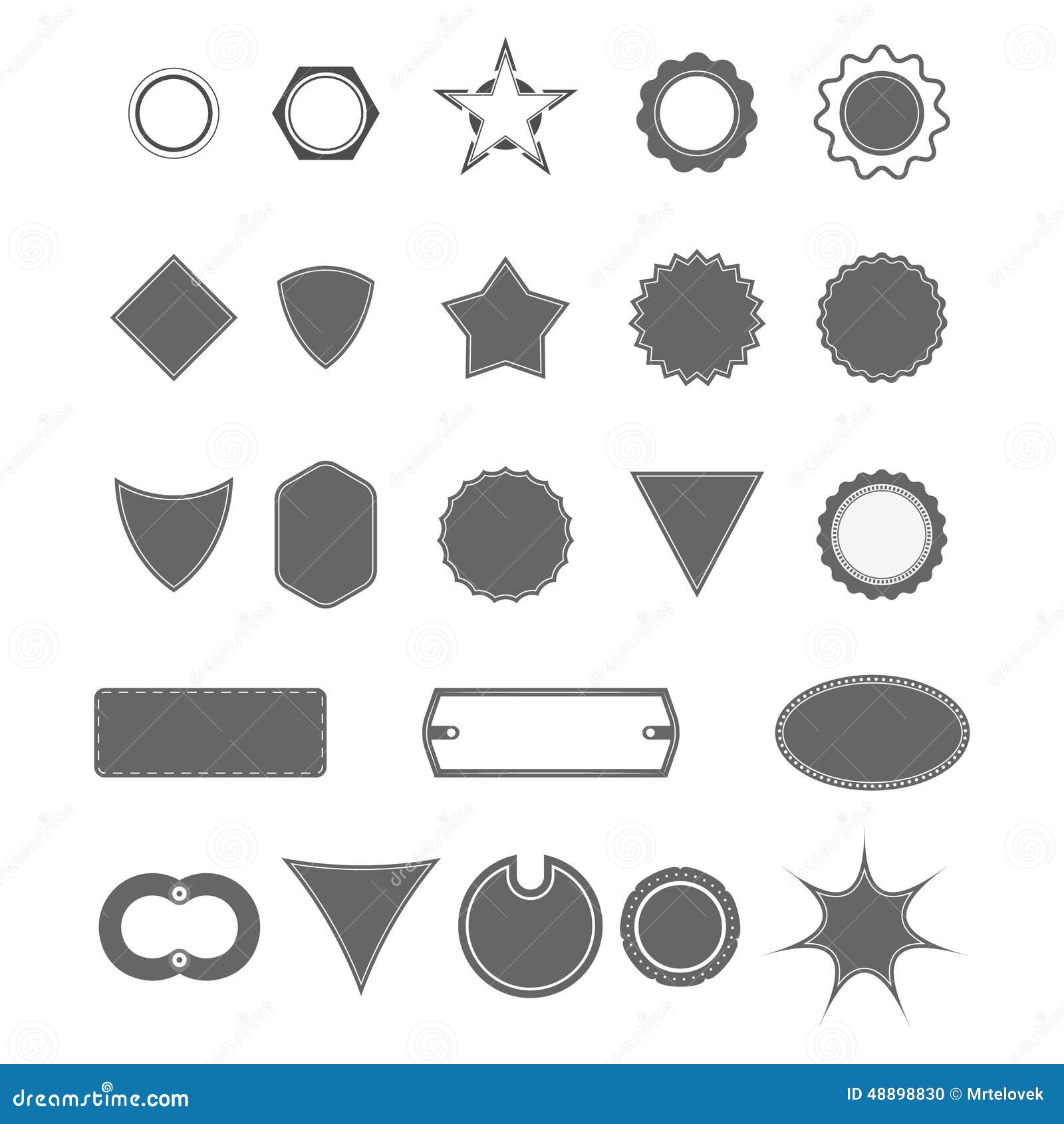 Vintage badge shapes stock illustration. Illustration of mark - 48898830