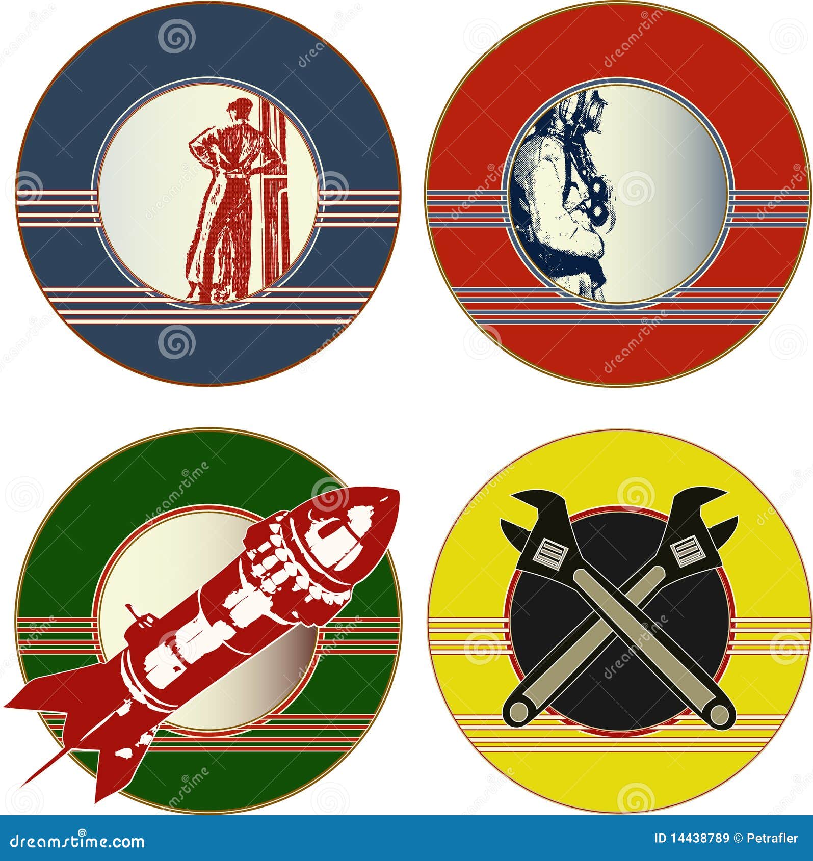 Vintage Badge Web Elements stock vector. Illustration of missile - 14438789