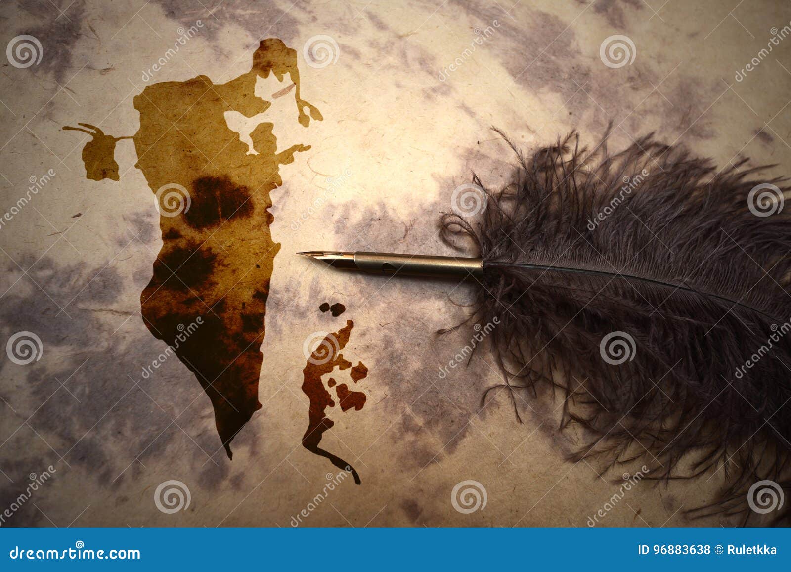 Vintage Bahrain map stock photo. Image of freedom, bahrin - 96883638