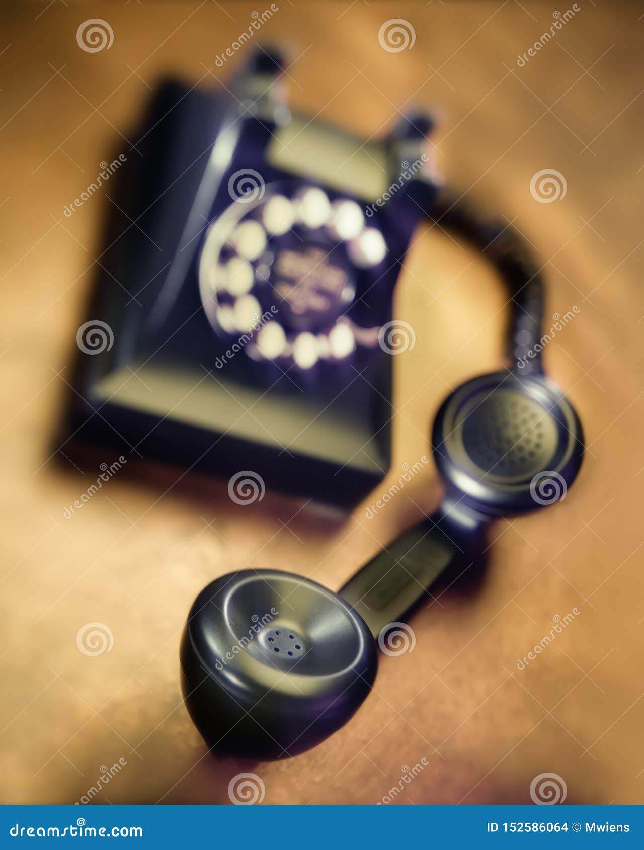 Vintage Bakelite Dial Telephone on Rustic Metal Surface. Selective ...