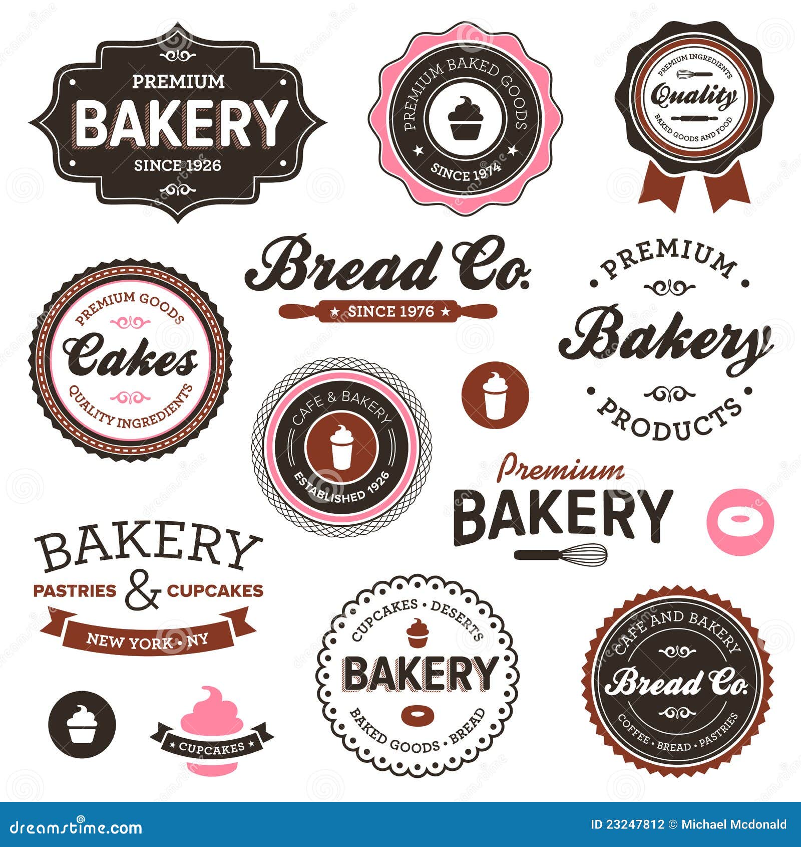 Vintage bakery labels stock vector. Illustration of product - 23247812