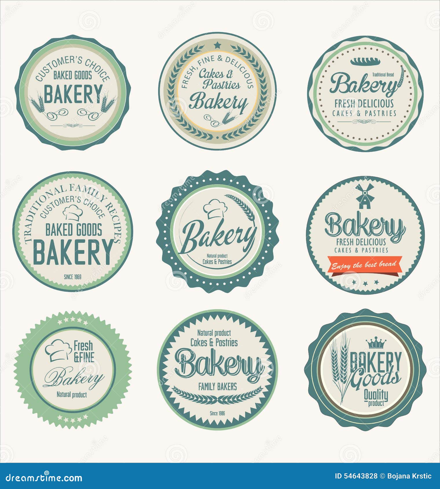Vintage bakery labels set stock illustration. Illustration of badge ...