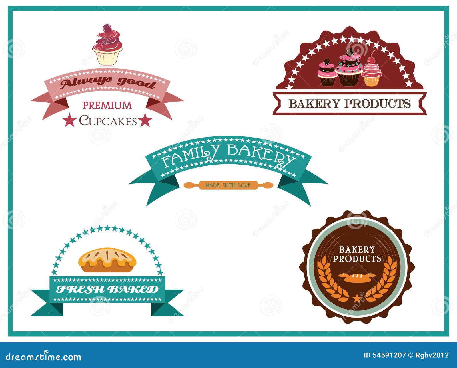 Vintage bakery labels stock vector. Illustration of stamp - 54591207