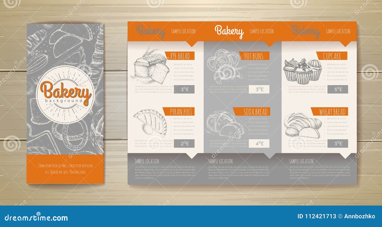 Vintage Bakery Menu Design. Restaurant Menu Stock Vector - Illustration ...