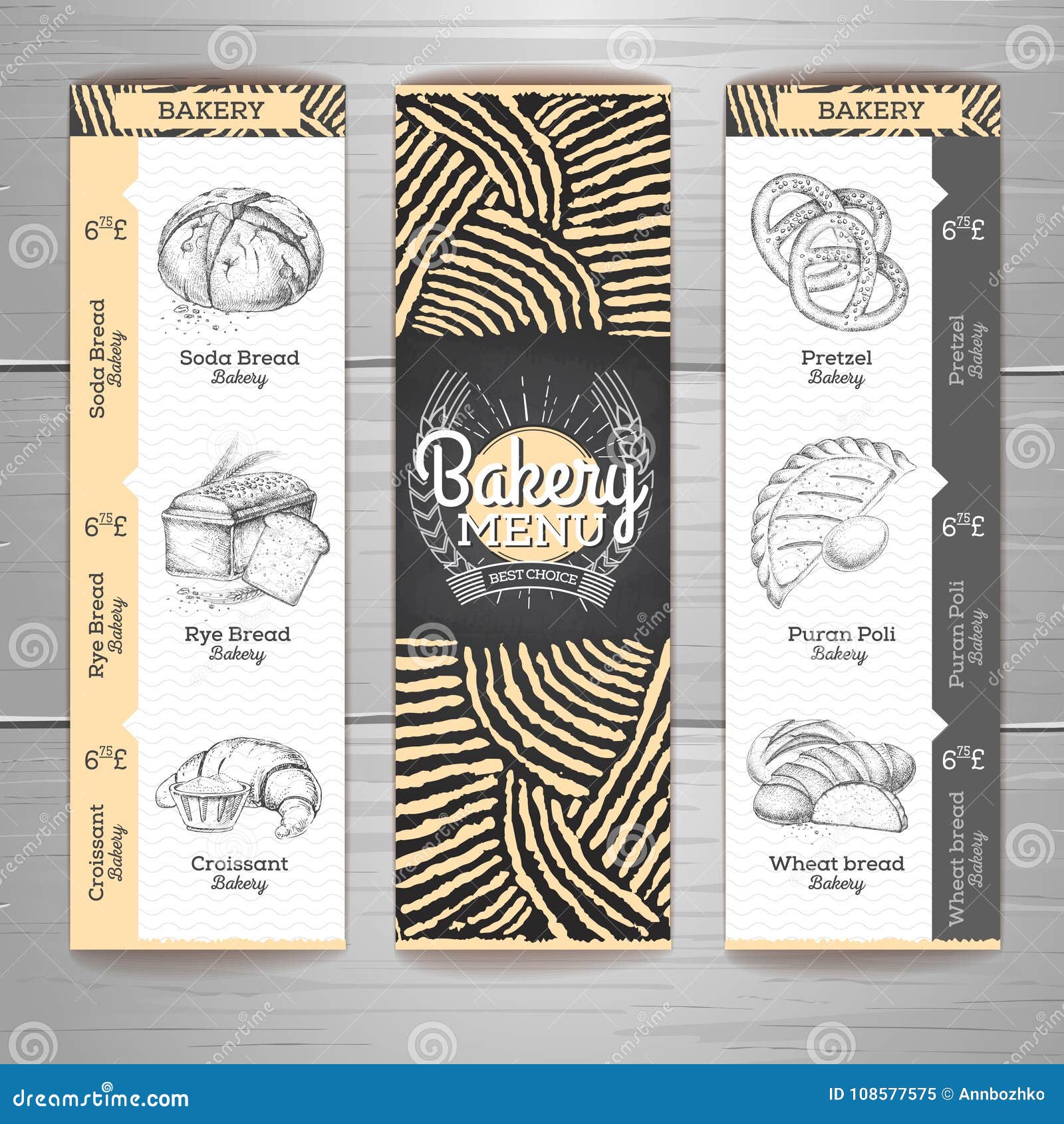 Vintage Bakery Menu Design. Restaurant Menu Stock Vector - Illustration ...