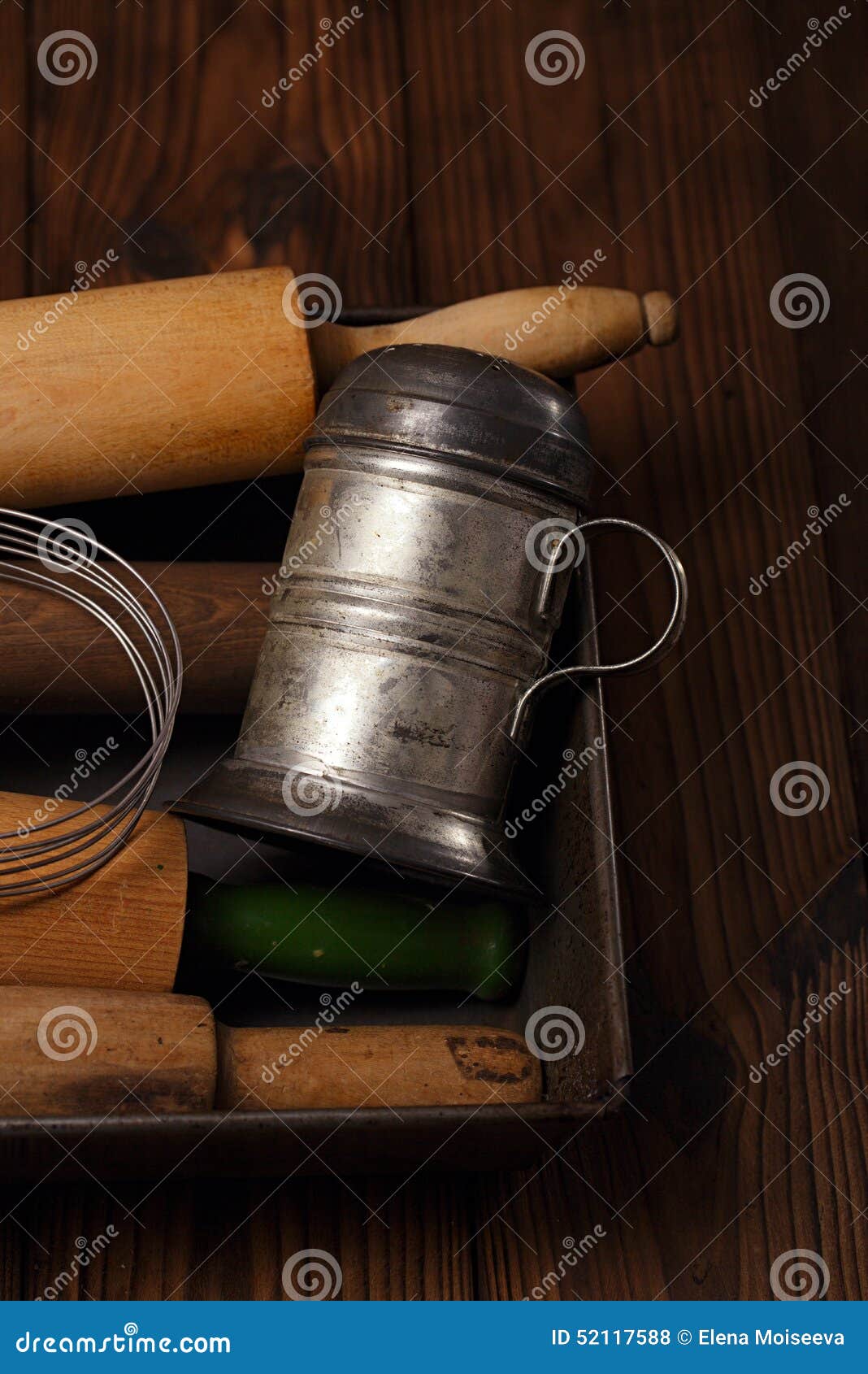 Vintage Baking utensils stock photo. Image of food, muffin - 52117588