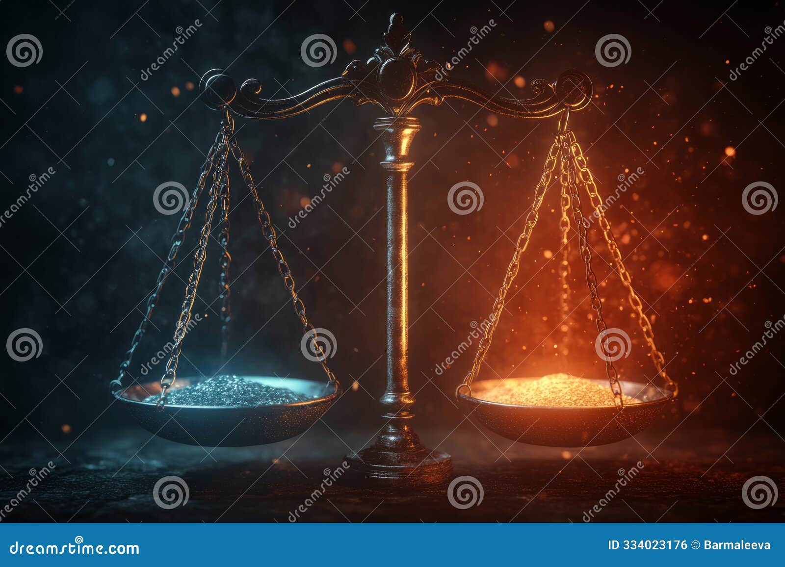 Vintage Balance Scale Illuminated by Contrasting Lighting. Balance and ...