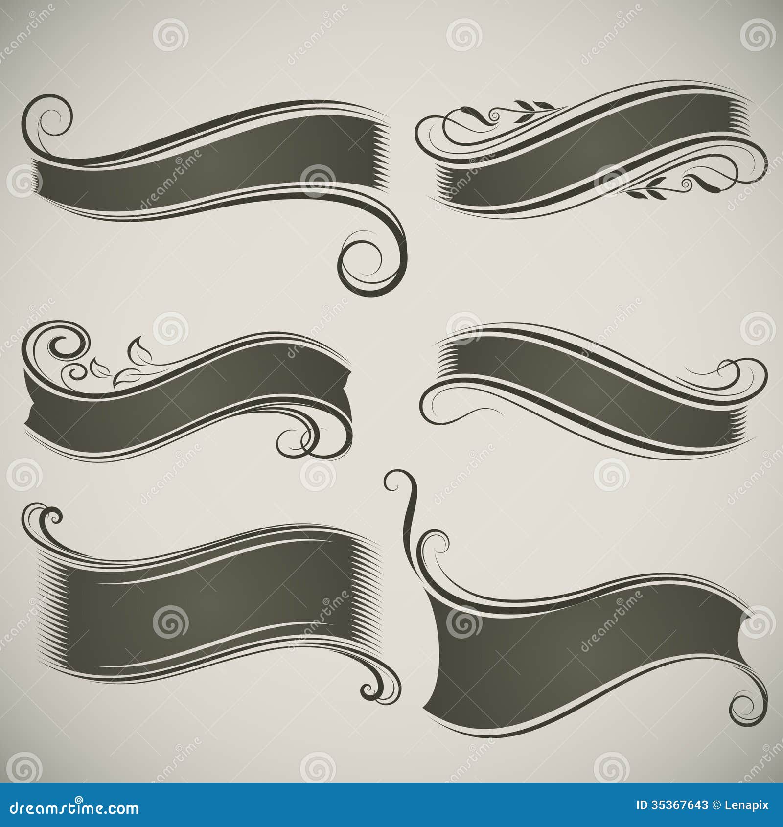 Vintage banner shapes stock vector. Illustration of line - 35367643