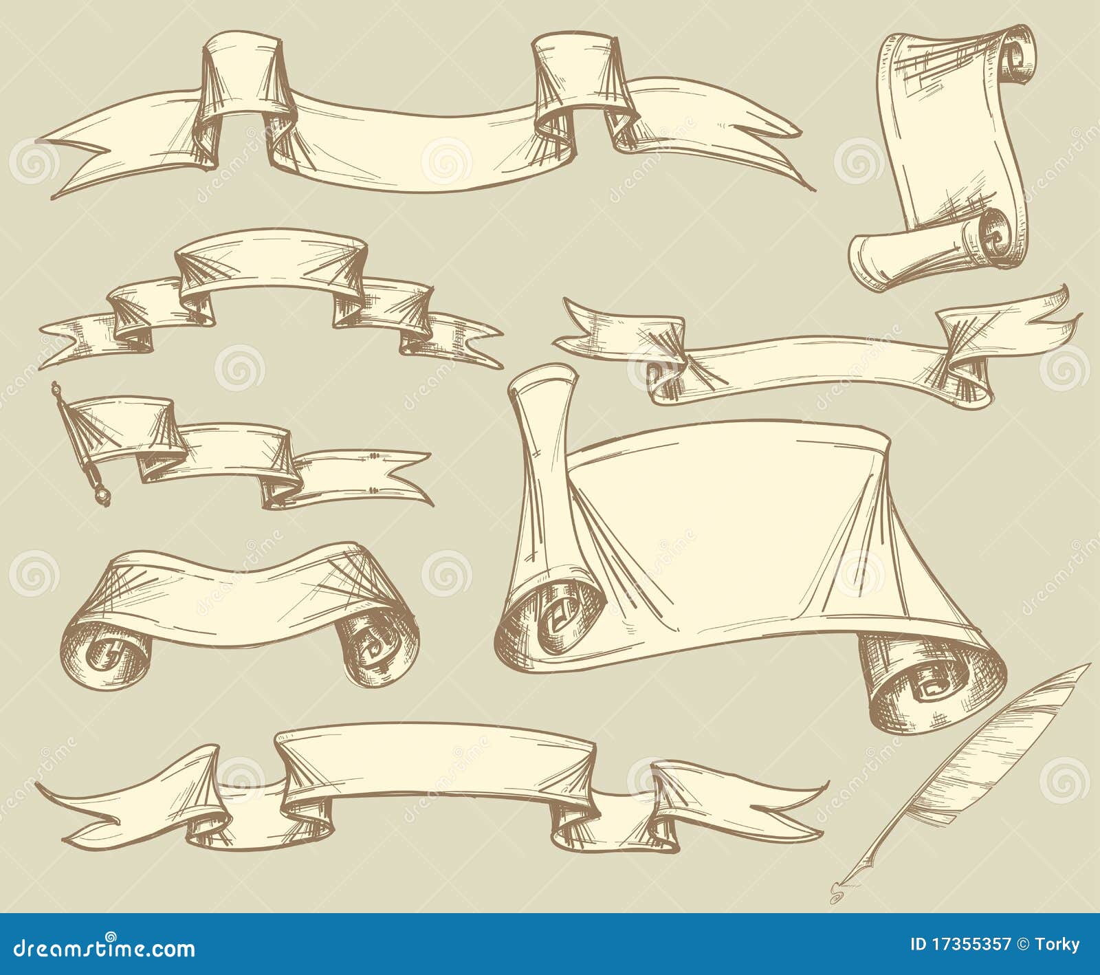 Vintage banners collection stock vector. Illustration of certificate ...