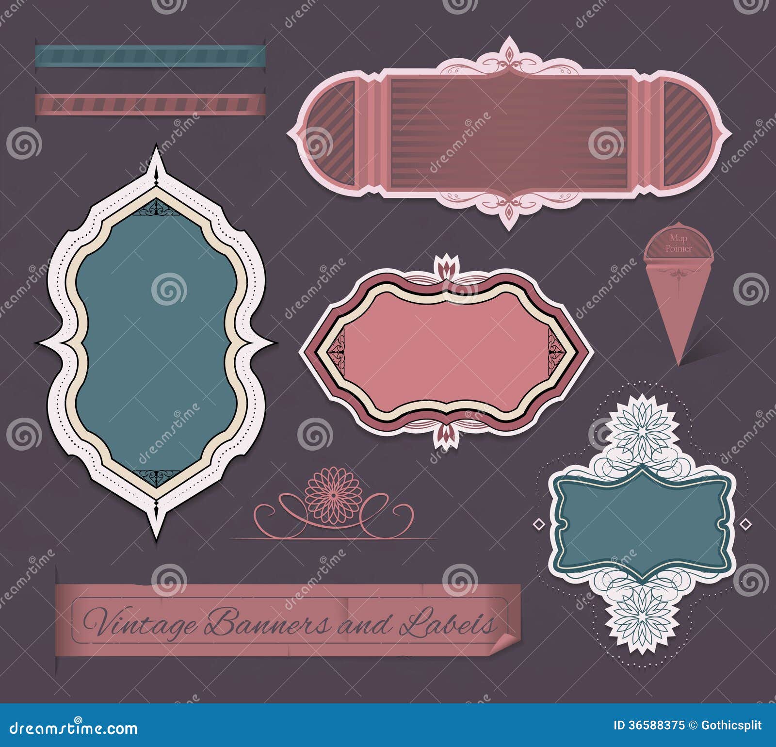 Vintage banners and labels stock vector. Illustration of lines - 36588375