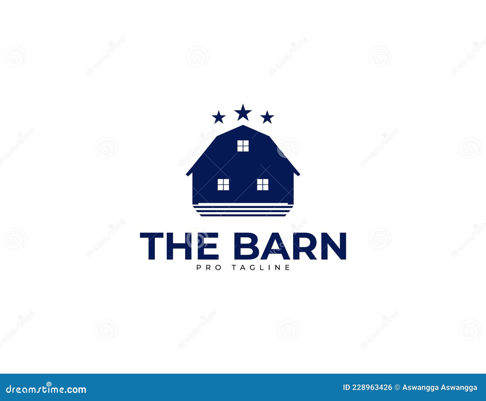 Vintage Barn House with Star Logo Stock Vector - Illustration of ...