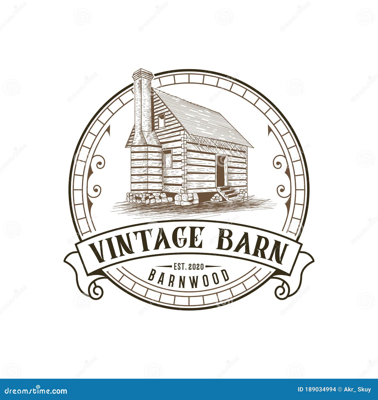 Vintage Barn With Trees Logo Designs Stock Photo | CartoonDealer.com ...