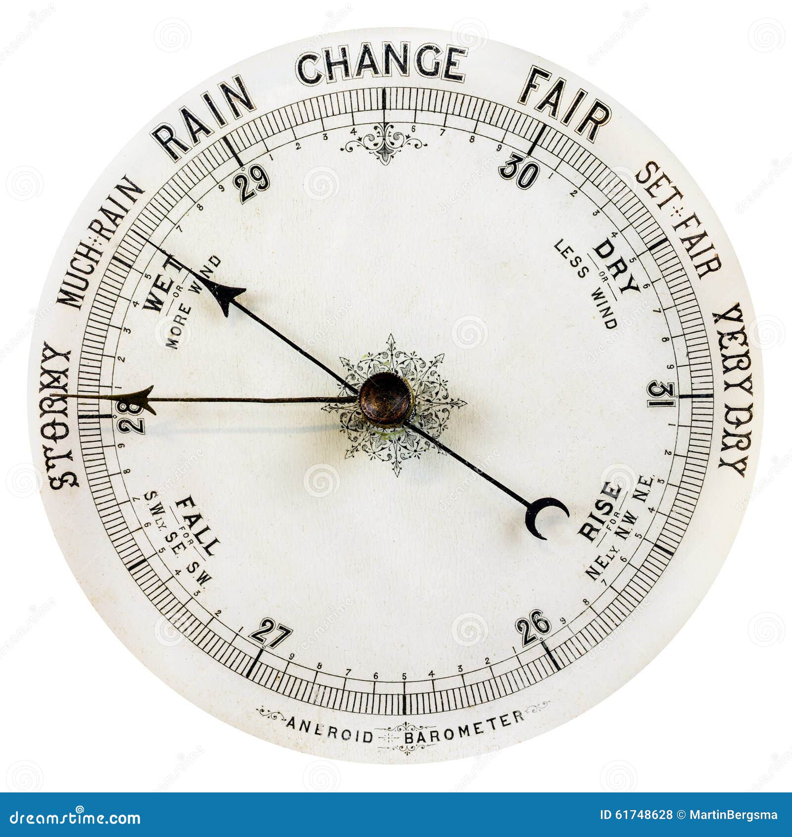 Old Barometer Isolated On White Background Royalty-Free Stock ...