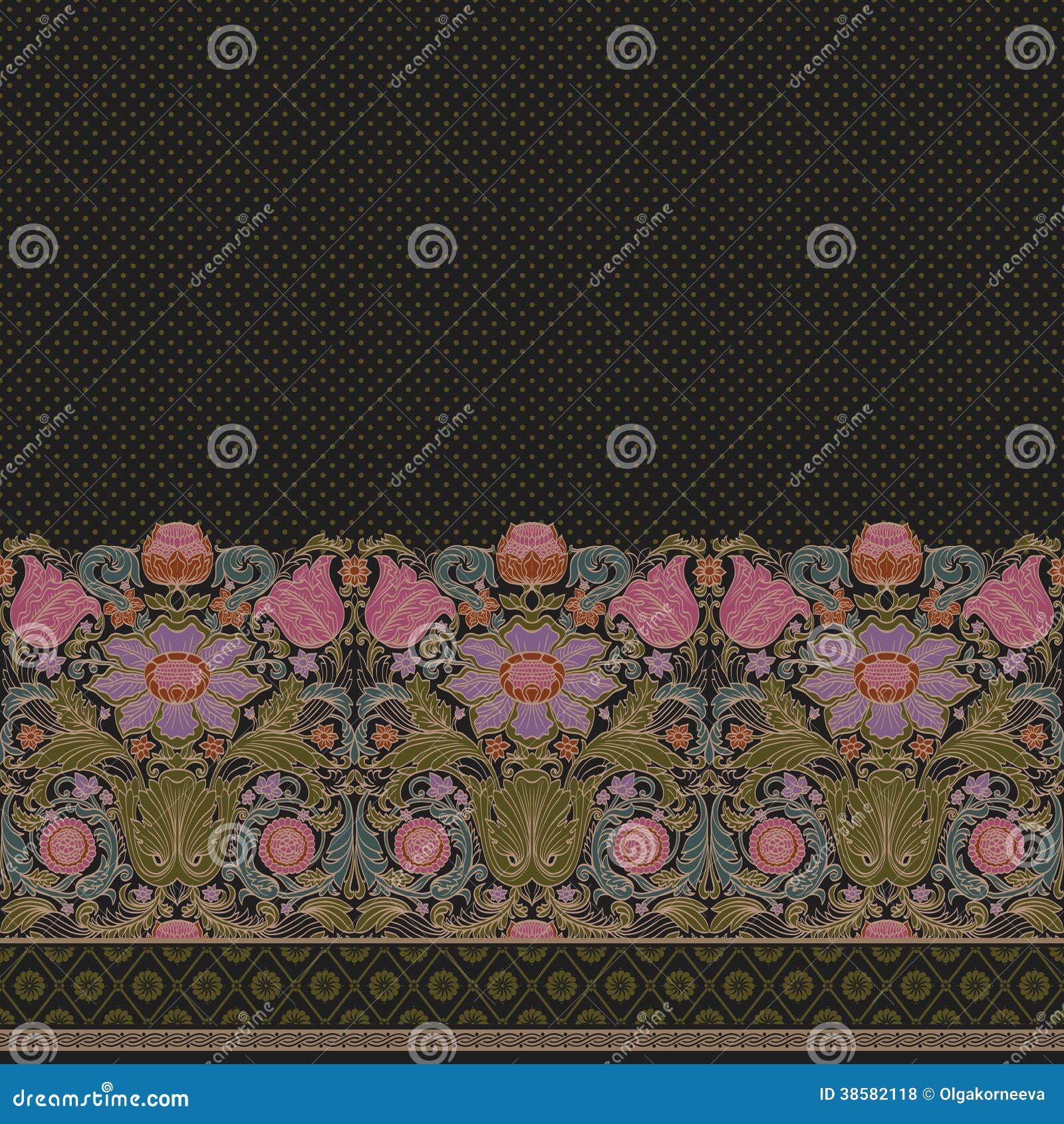 Vintage baroque border stock vector. Illustration of graceful - 38582118